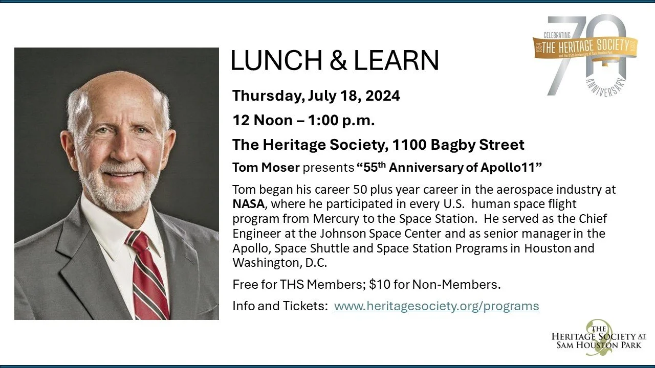 Lunch and Learn with Tom Moser Celbrating 55 years of the Apollo 11 Landing on the Moon — The ...