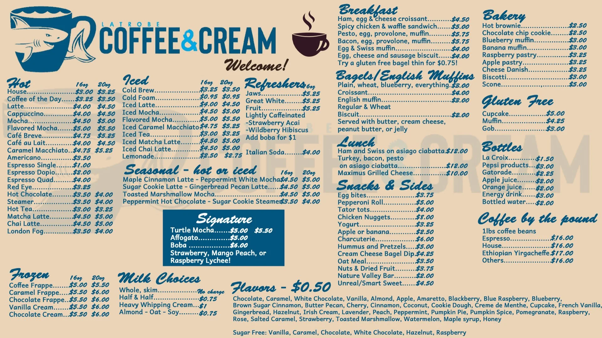 Coffee Cream Sharky s Caf 