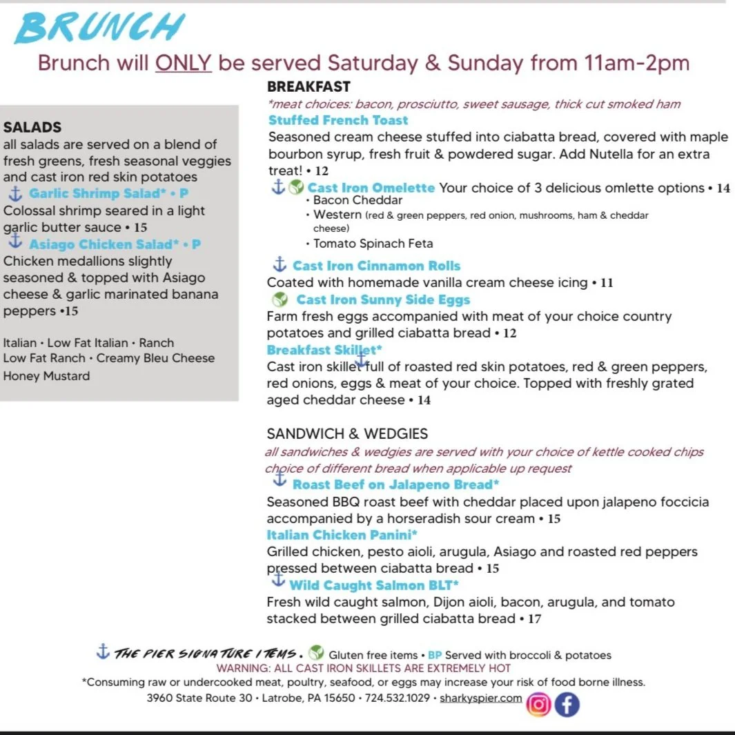 Menu — Sharky's Café
