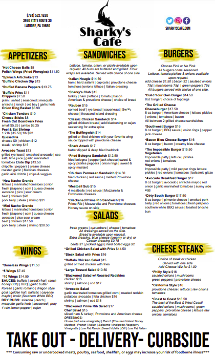Menu — Sharky's Café