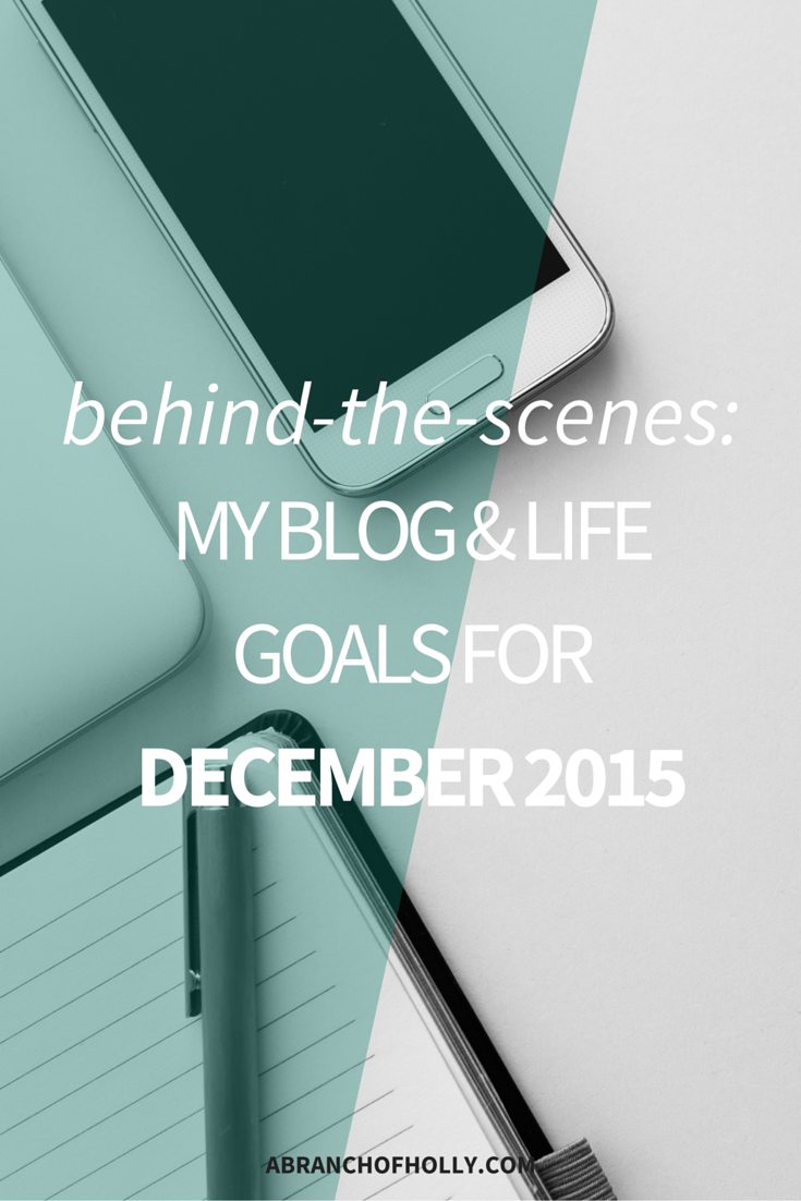 Behind-the-Scenes: My Blog & Life Goals for December 2015