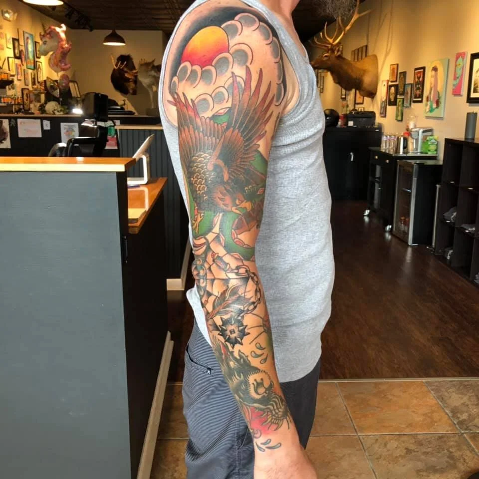 American Traditional Sleeve Tattoos