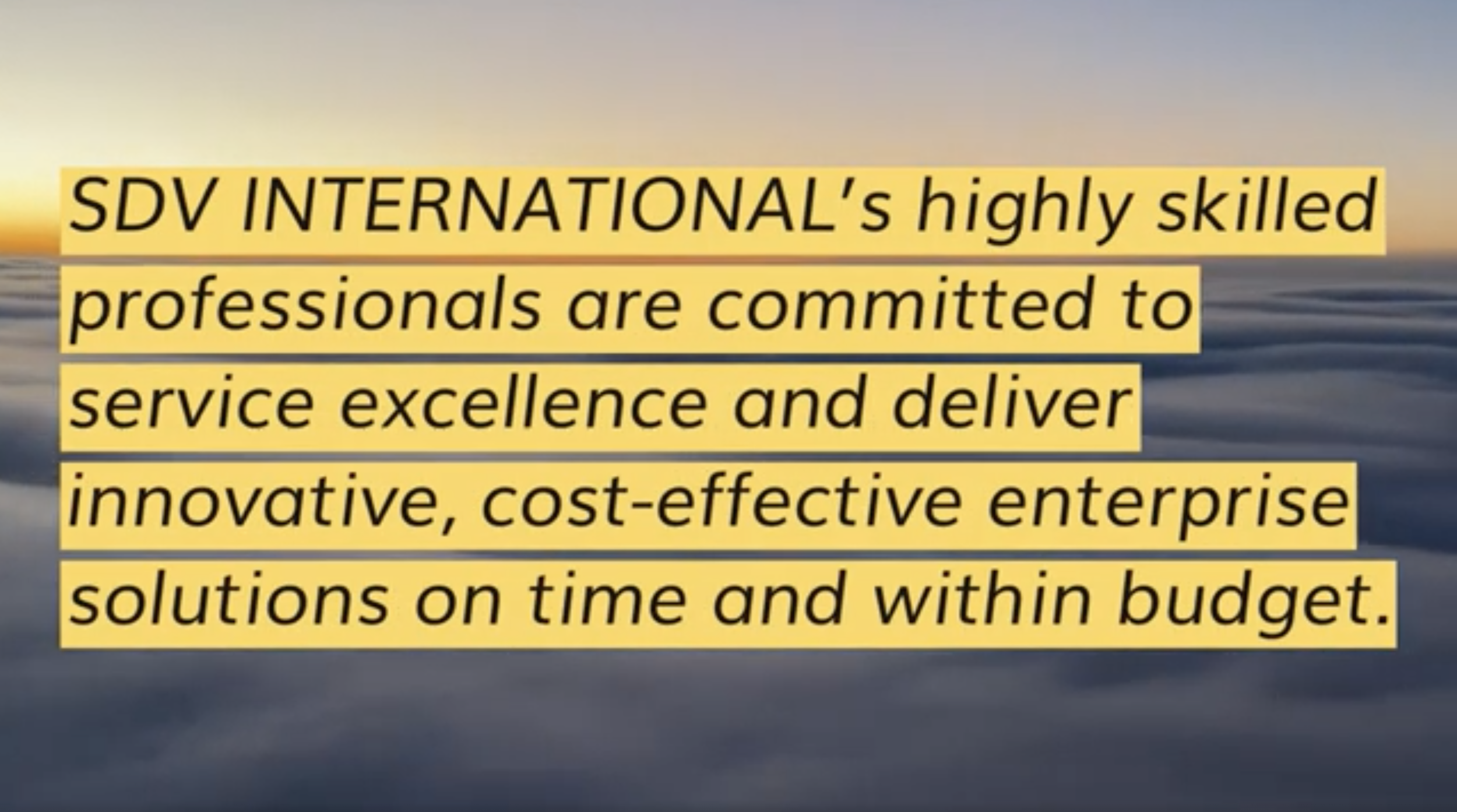 Science & Technology Management Consultants — SDV INTERNATIONAL