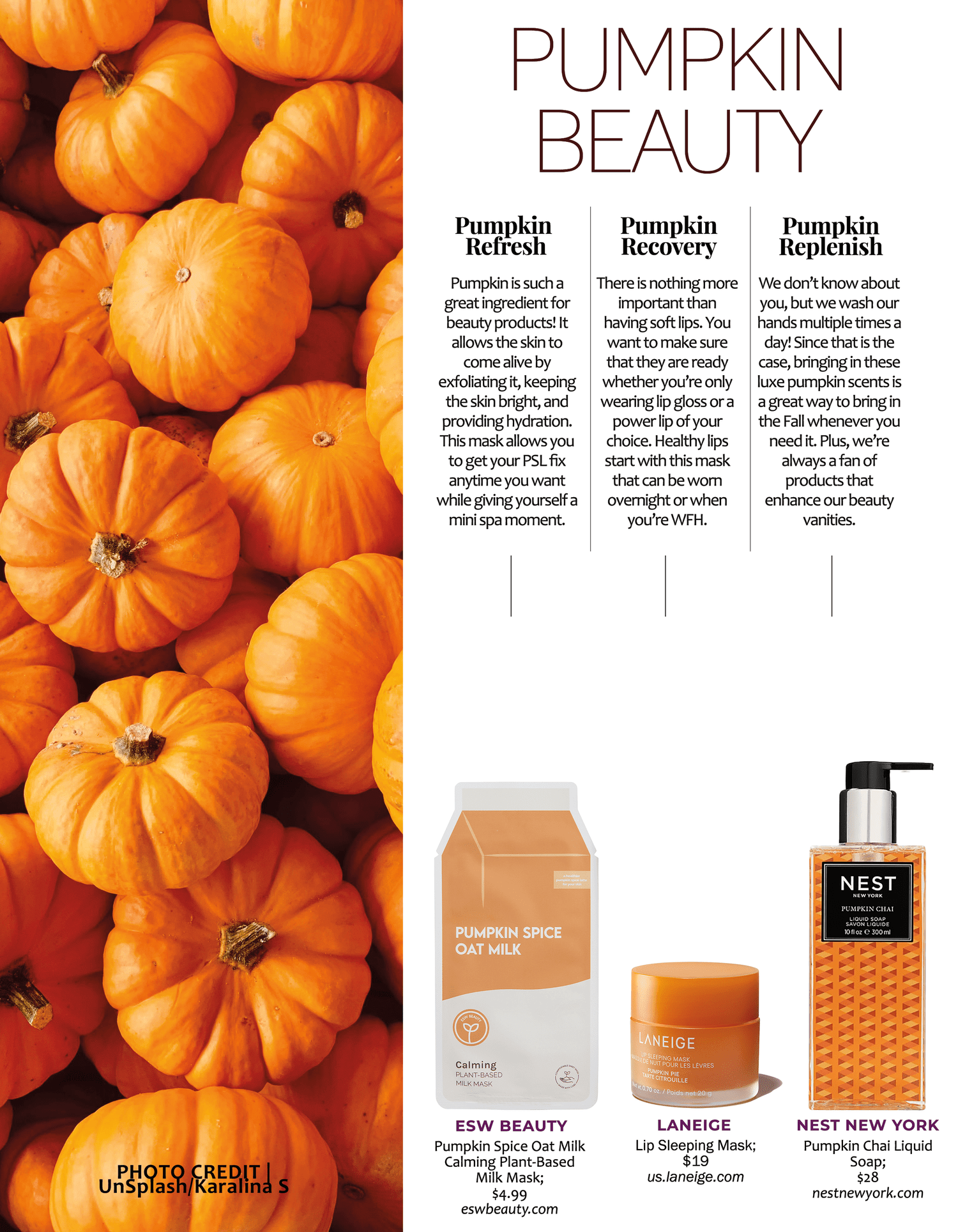 PUMPKIN BEAUTY — Athleisure Mag™ | Athleisure Culture