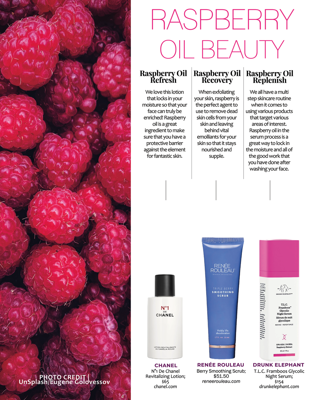 RASPBERRY OIL BEAUTY — Athleisure Mag™ | Athleisure Culture