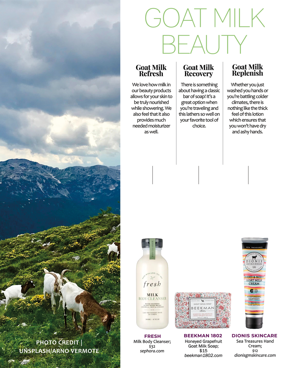 GOAT MILK BEAUTY — Athleisure Mag™ | Athleisure Culture