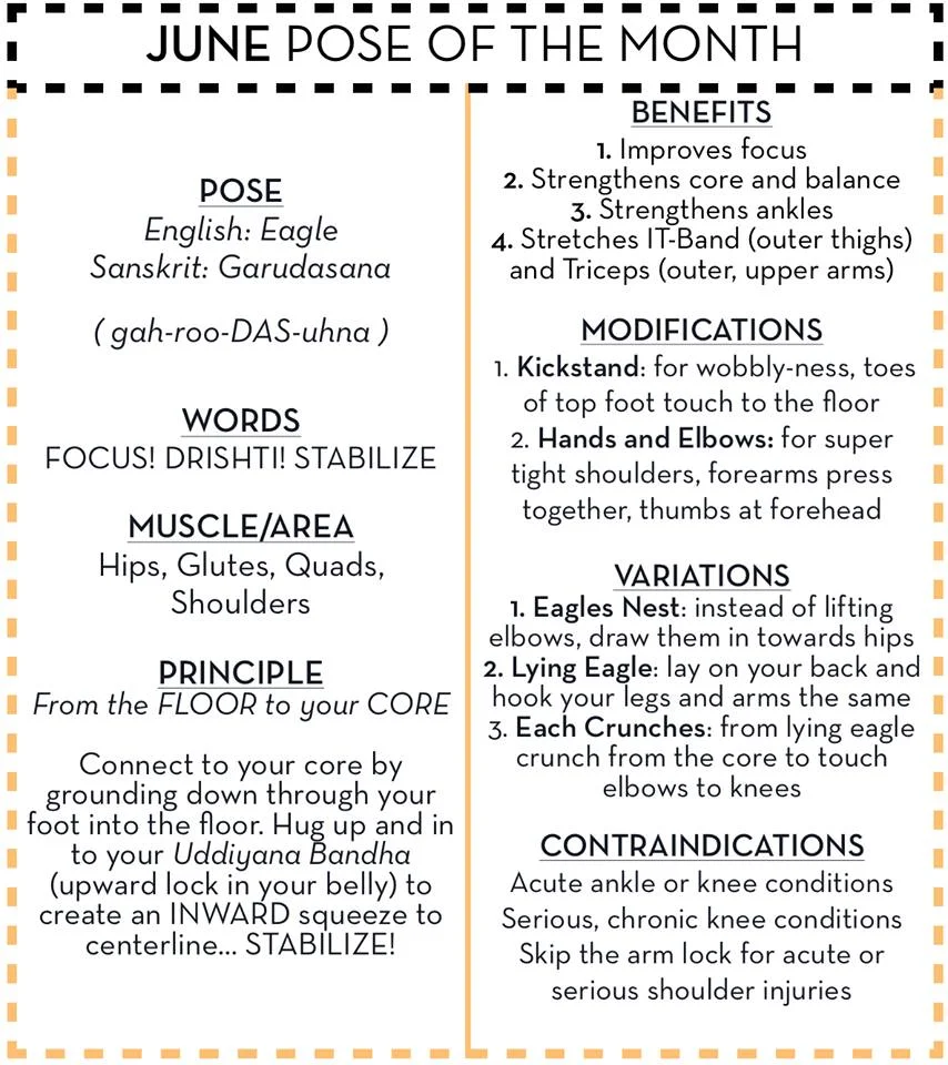 Warrior ONE - June Pose of the Month! EAGLE :)