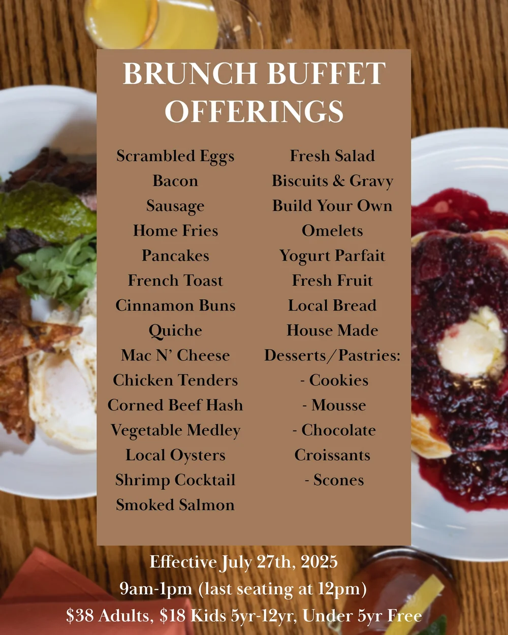 Brunch Menu — The Foundry Restaurant