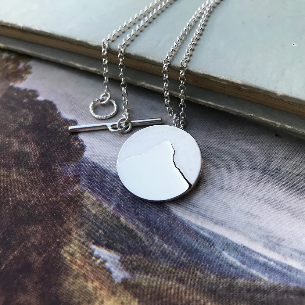 Custom Mountain Range Hoop Necklace Sterling Silver — Hannah Louise ...