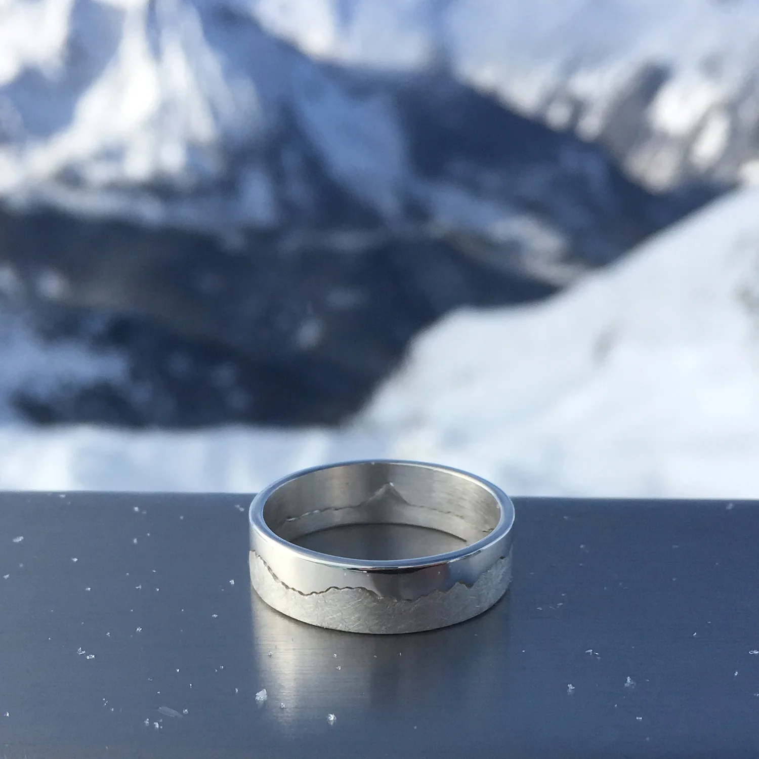 18ct White Gold Wedding Ring - Mountain Range — Hannah Louise Lamb ...