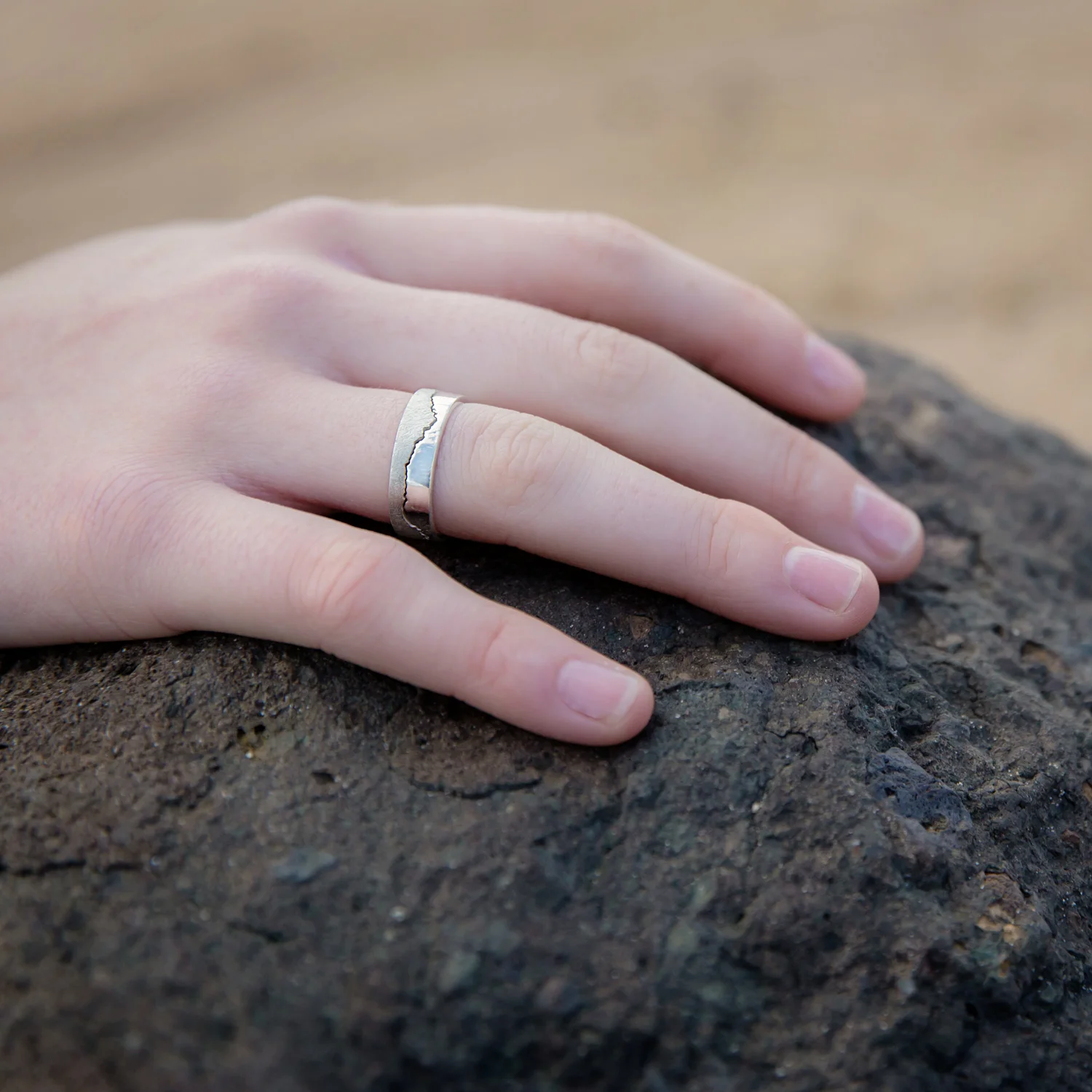 18ct White Gold Wedding Ring - Mountain Range — Hannah Louise Lamb ...