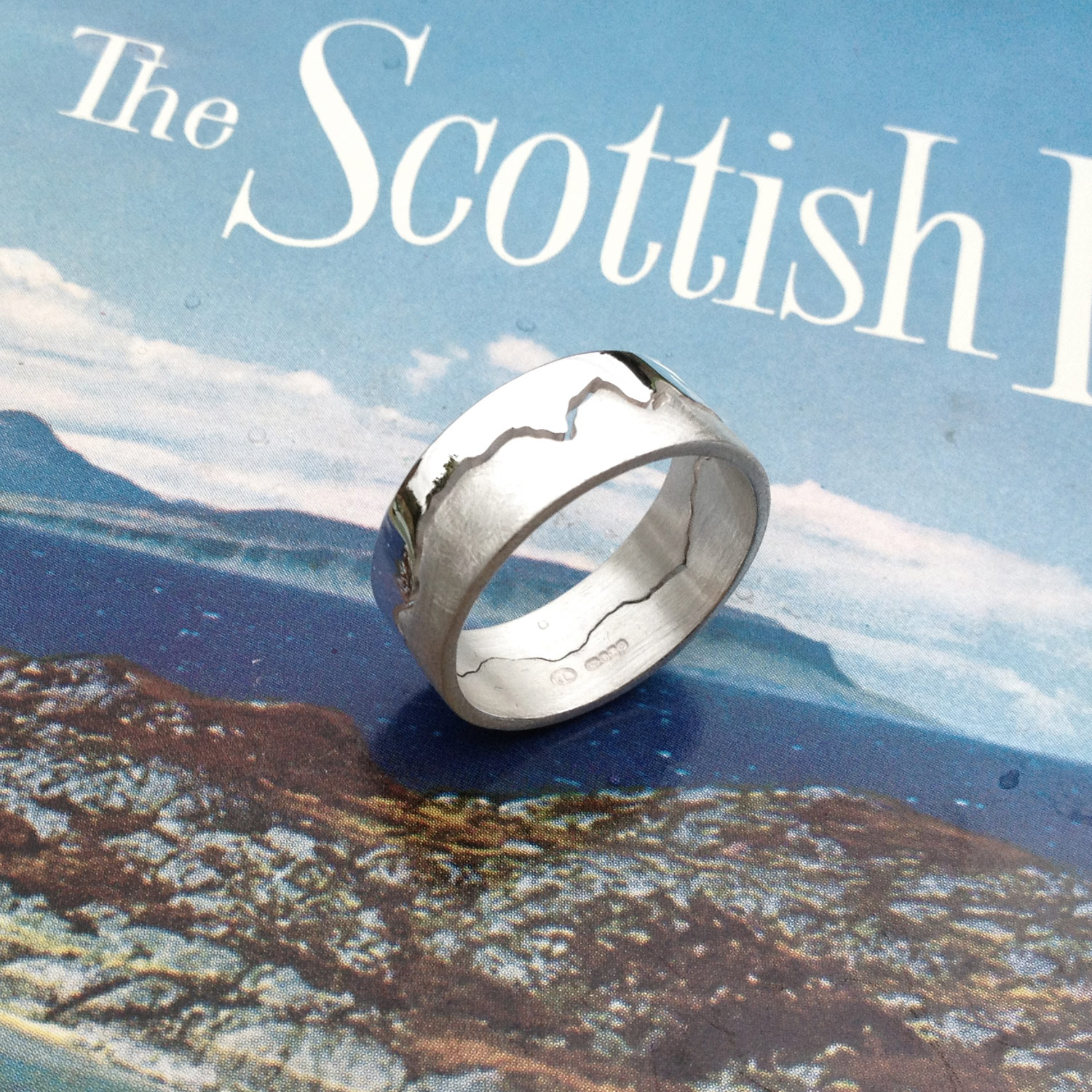 18ct White Gold Wedding Ring - Mountain Range — Hannah Louise Lamb ...