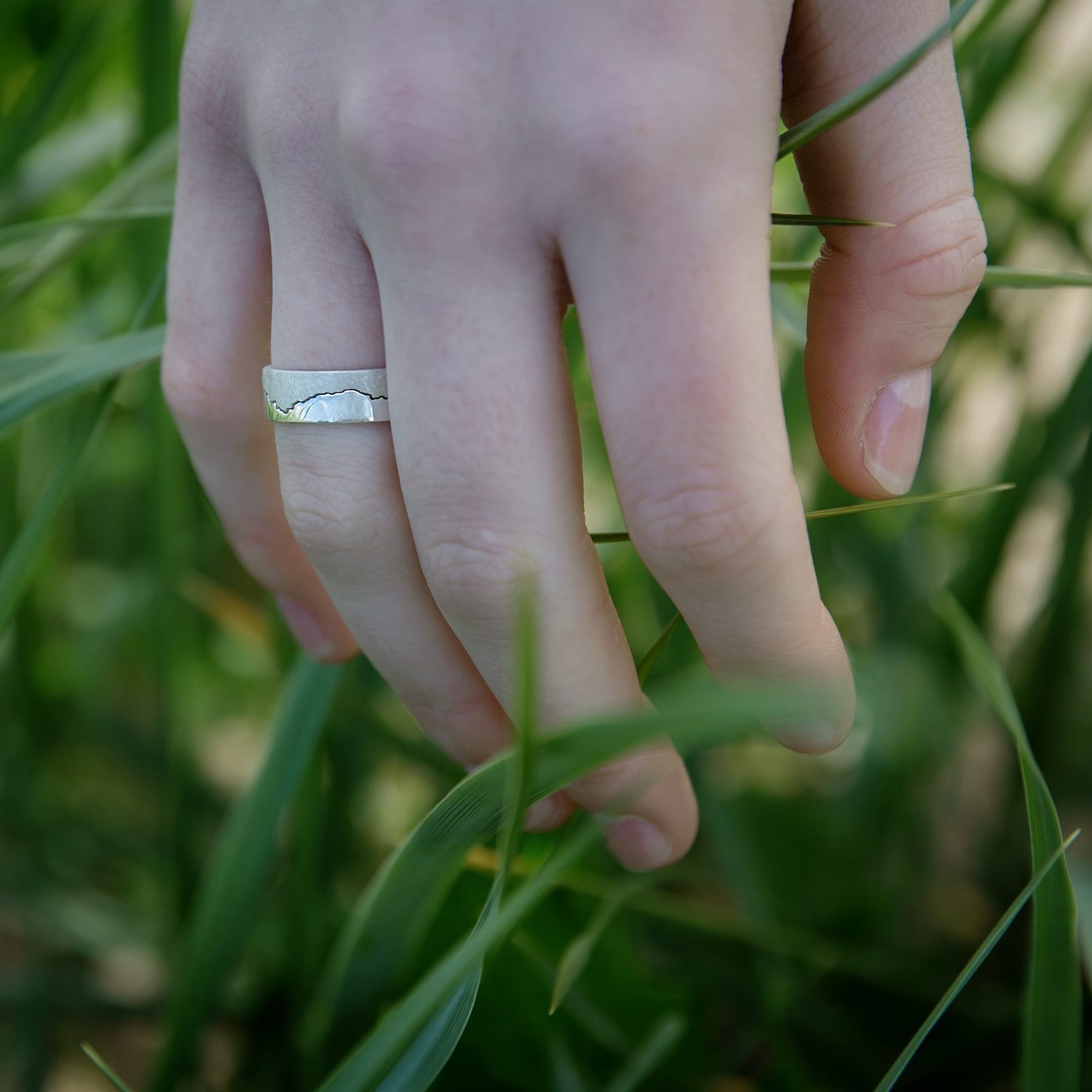 18ct White Gold Wedding Ring - Mountain Range — Hannah Louise Lamb ...
