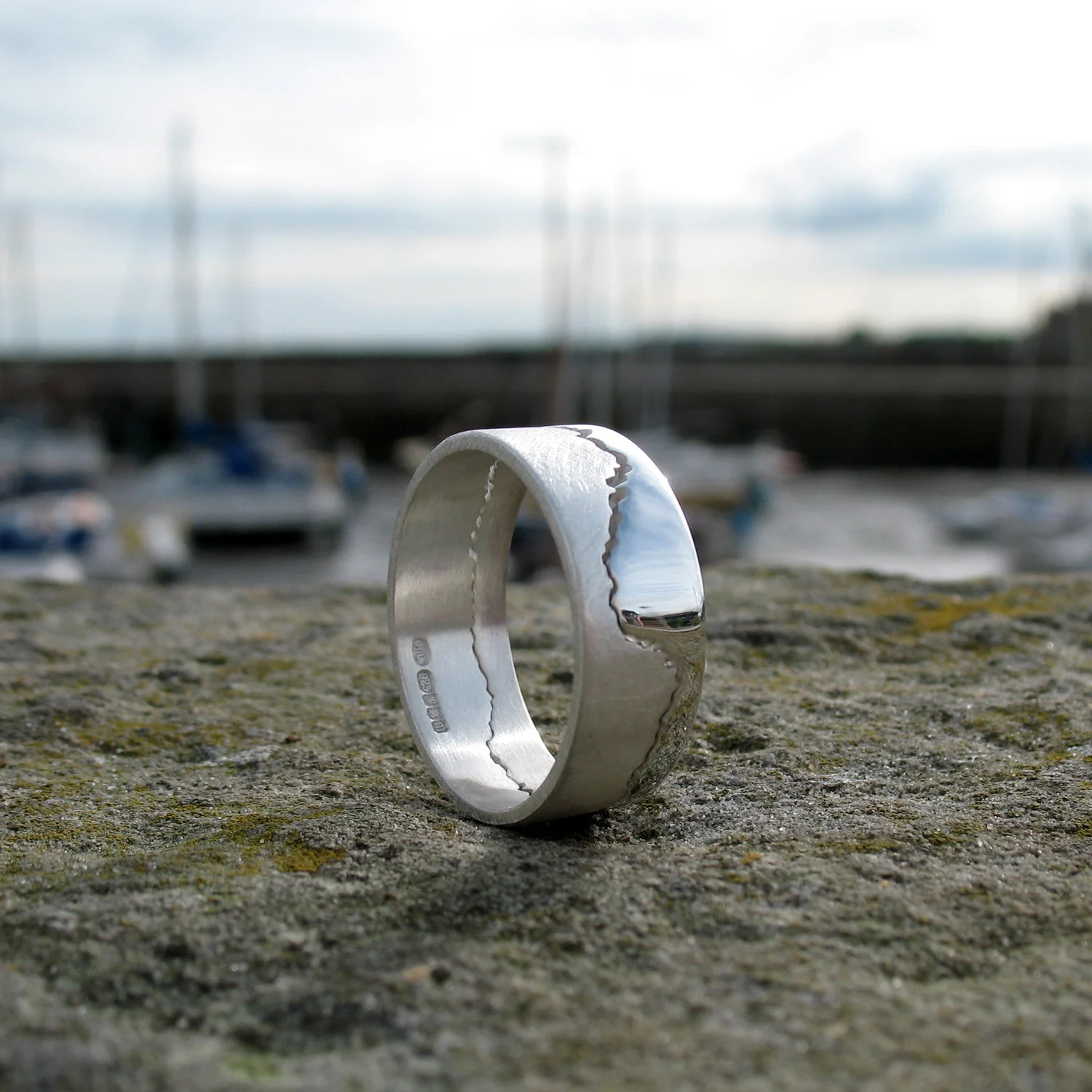 18ct White Gold Wedding Ring - Mountain Range — Hannah Louise Lamb ...