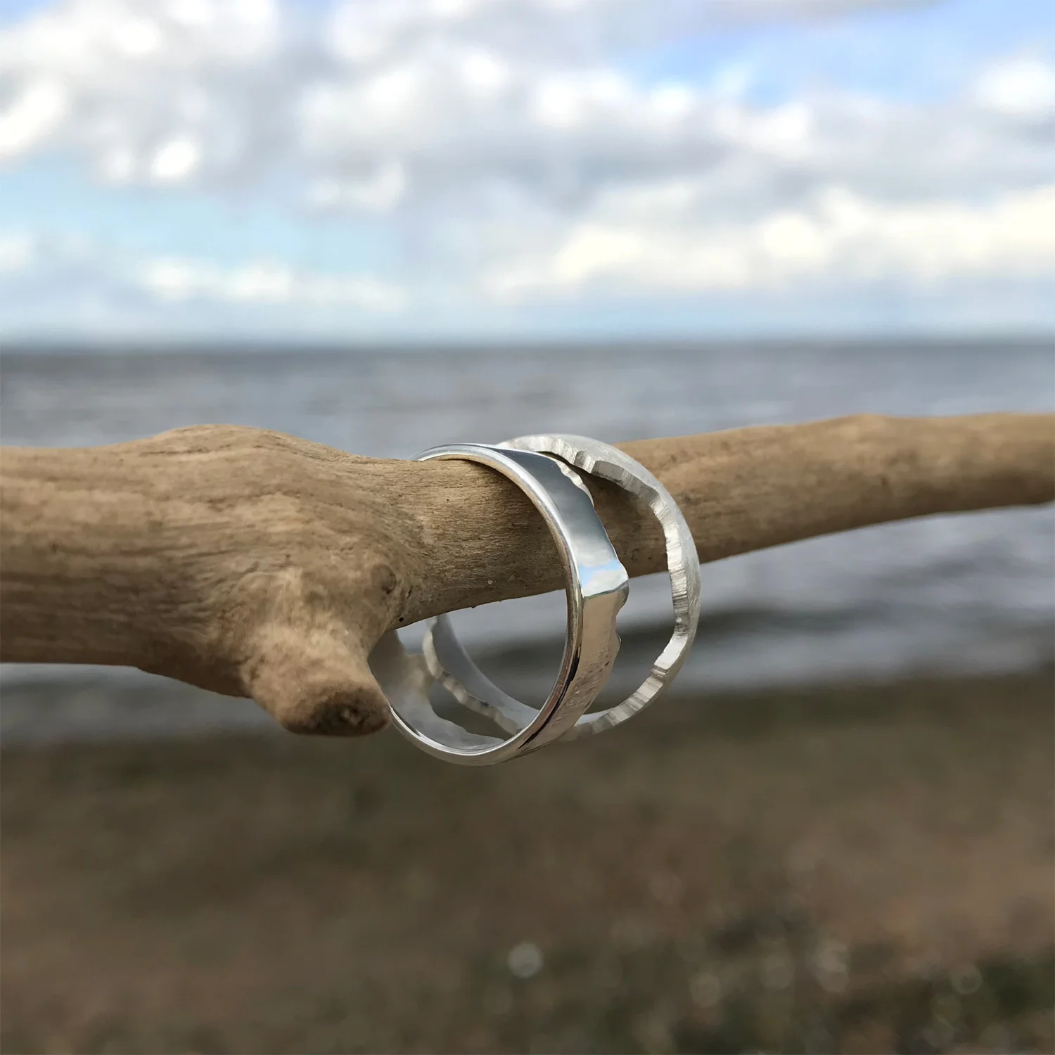 18ct White Gold Wedding Ring - Mountain Range — Hannah Louise Lamb ...