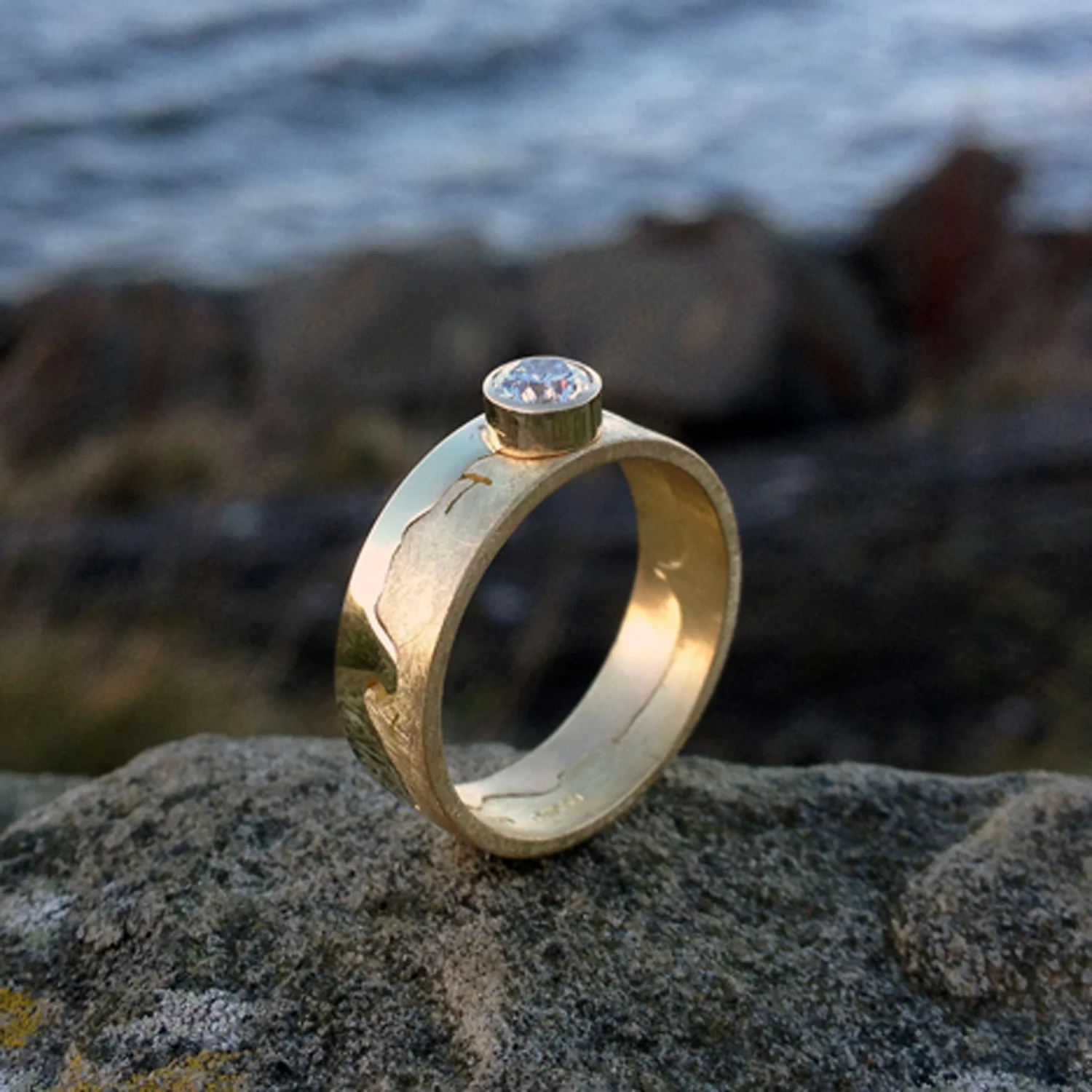 Custom Mountain Range Wedding Ring in 18ct White Gold — Hannah Louise ...