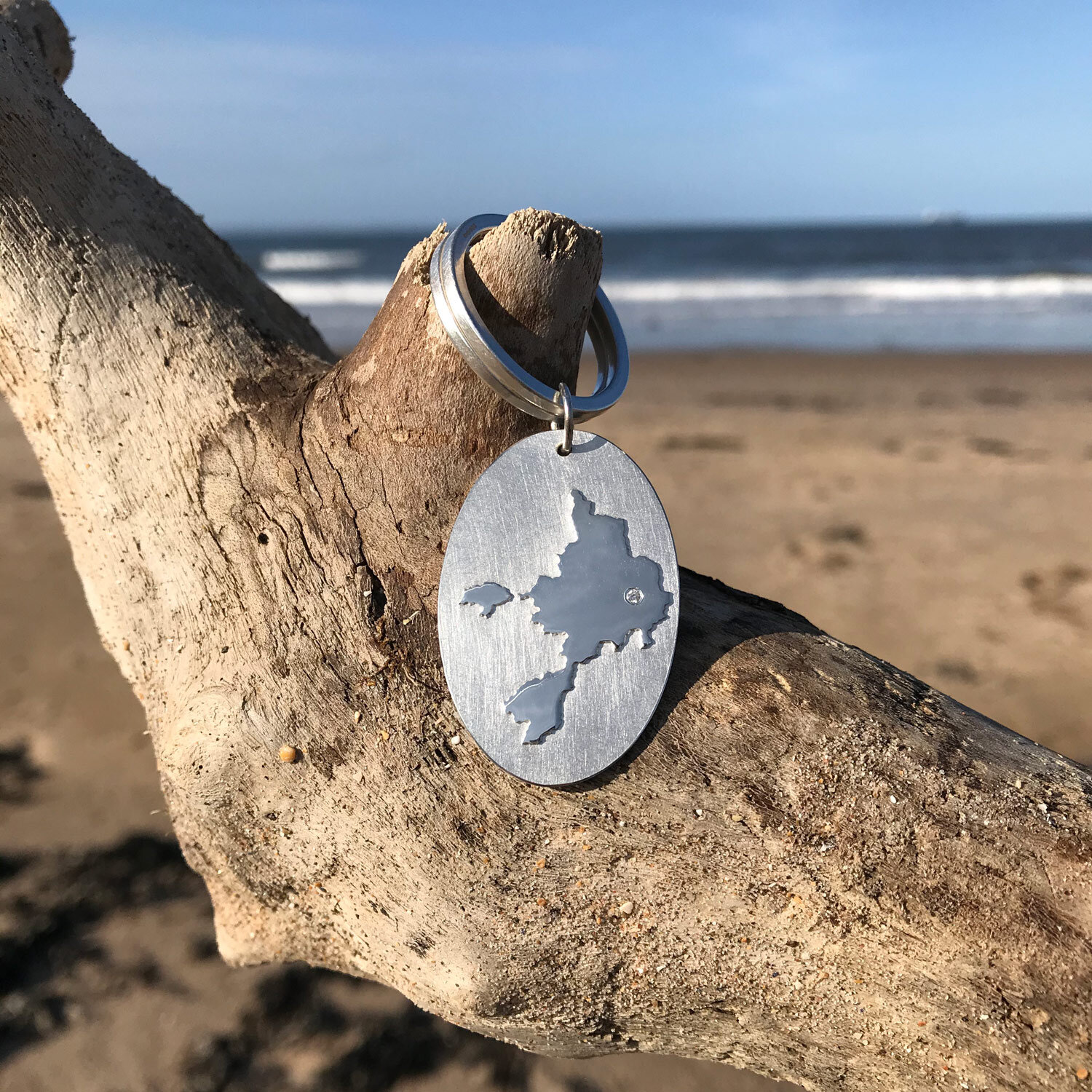 Personalised Map Keyring Silver — Hannah Louise Lamb | Bespoke Handmade Ethical Scottish Silver ...
