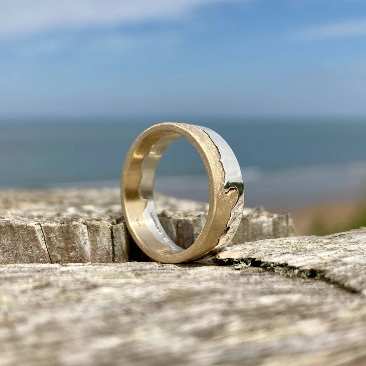 Custom Mountain Range Wedding Ring in 18ct White Gold — Hannah Louise ...