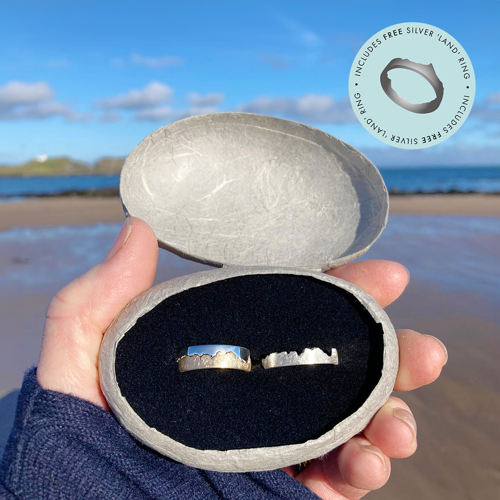 Custom Mountain Range Wedding Ring in 18ct White Gold — Hannah Louise ...