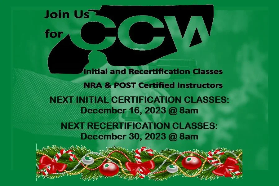 CCW CLASSES IN DECEMBER! — North County Shooting Center
