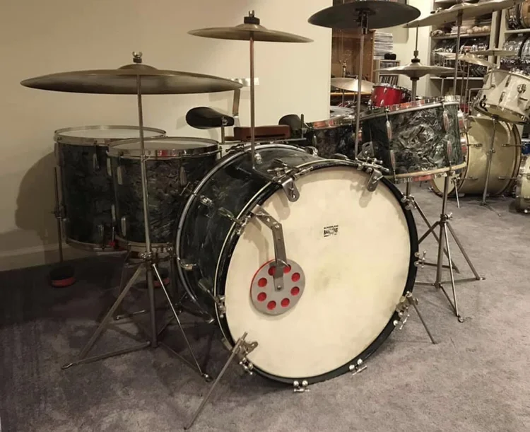 1948-1953 Slingerland Radio King 5-Piece Drum Set in Original Black ...