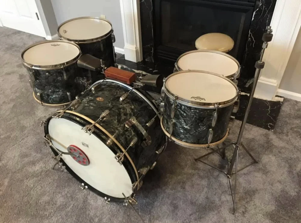 1948-1953 Slingerland Radio King 5-Piece Drum Set in Original Black ...