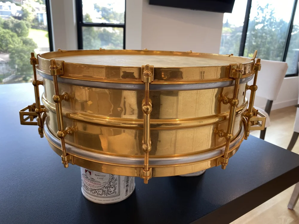 1927-30 LUDWIG & LUDWIG 5 x 15 GOLD PLATED SUPER-LUDWIG THEATER MODEL ...