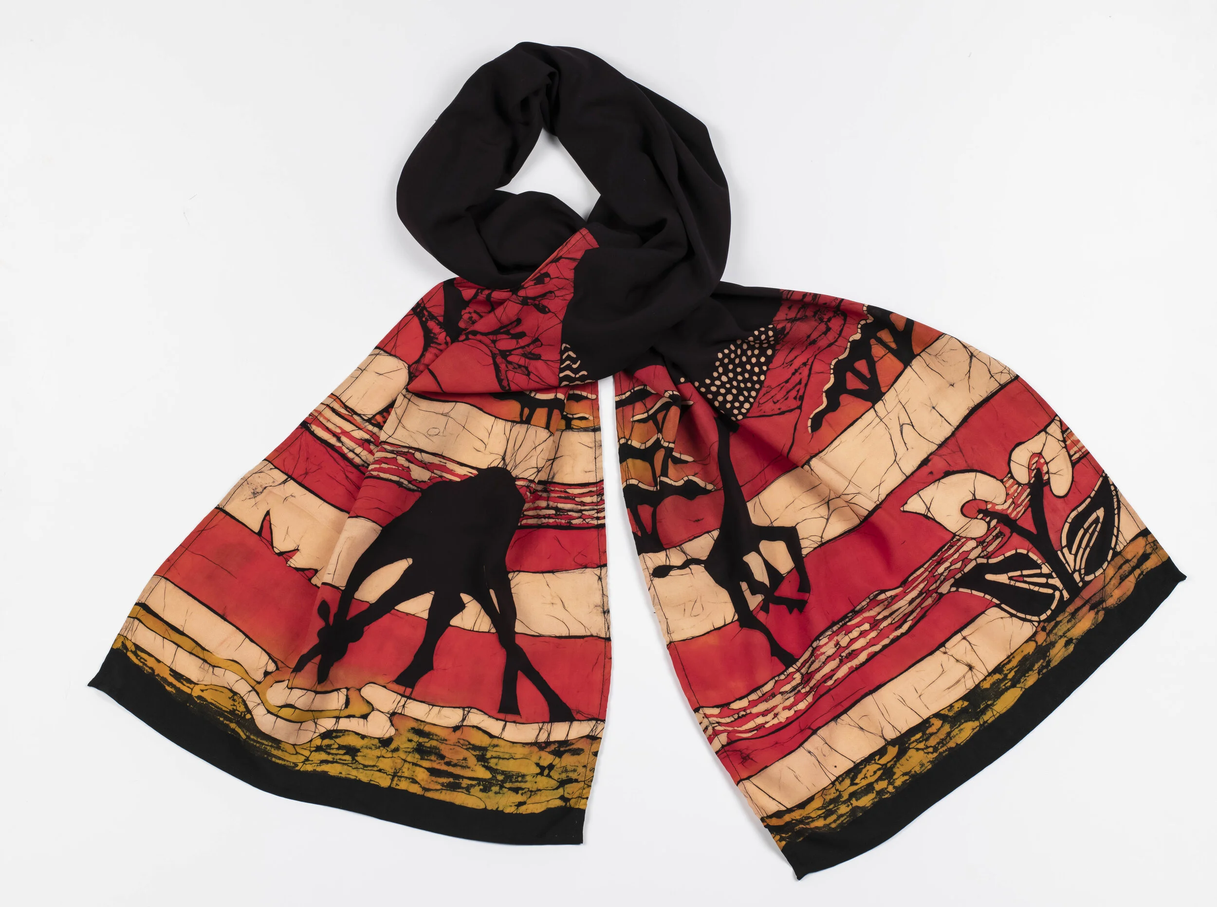 Baobab Batik Wildlife Long Scarf — Danaqa