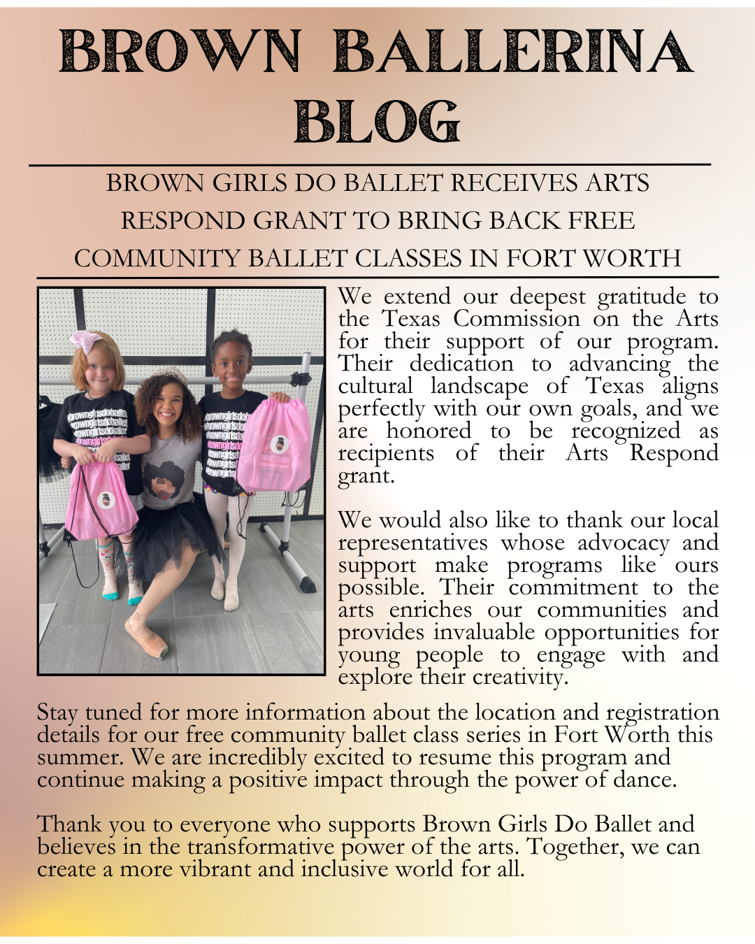 Brown Ballerina Blog — Brown Girls Do Ballet®