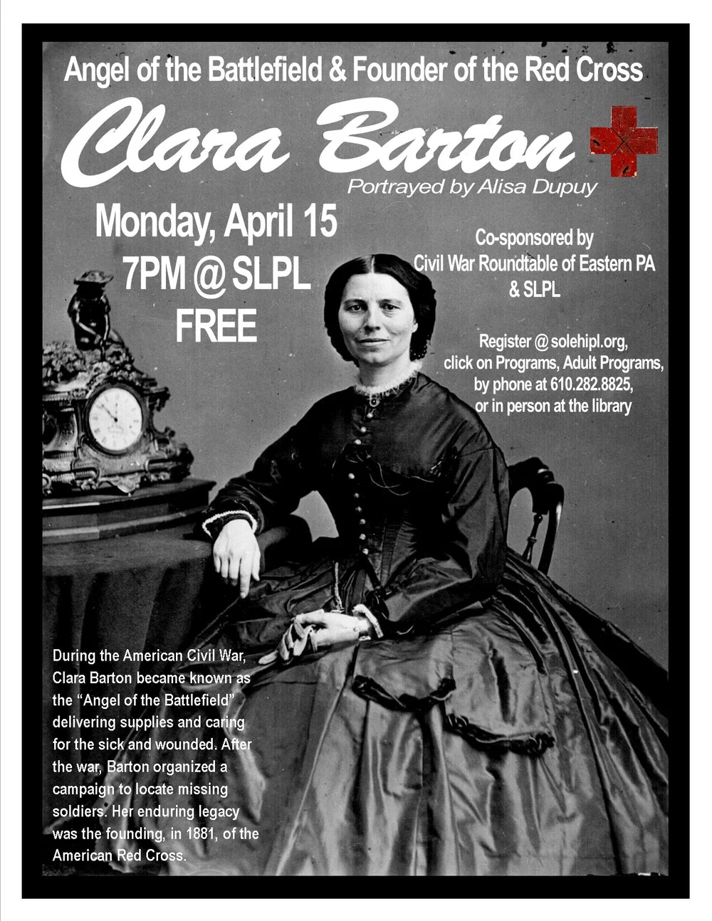 CWRT Co-Sponsors Alisa Dupuy's Portrayal of Clara Barton on April 15 ...