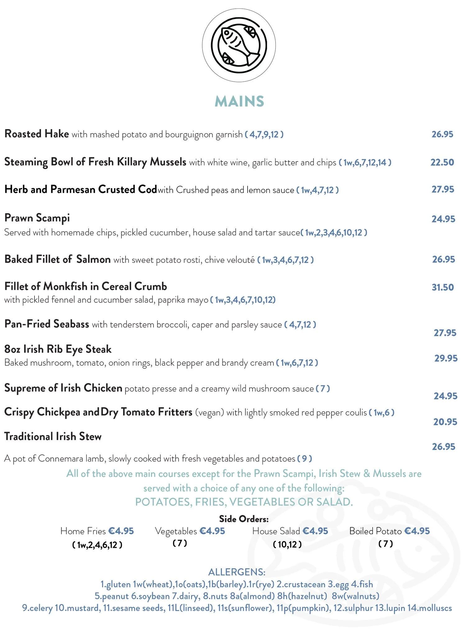 Dinner Menu — MITCHELL'S RESTAURANT