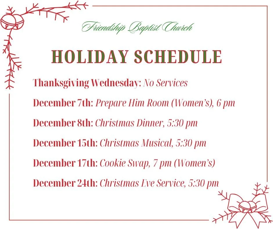 Calendar — Friendship Baptist Church