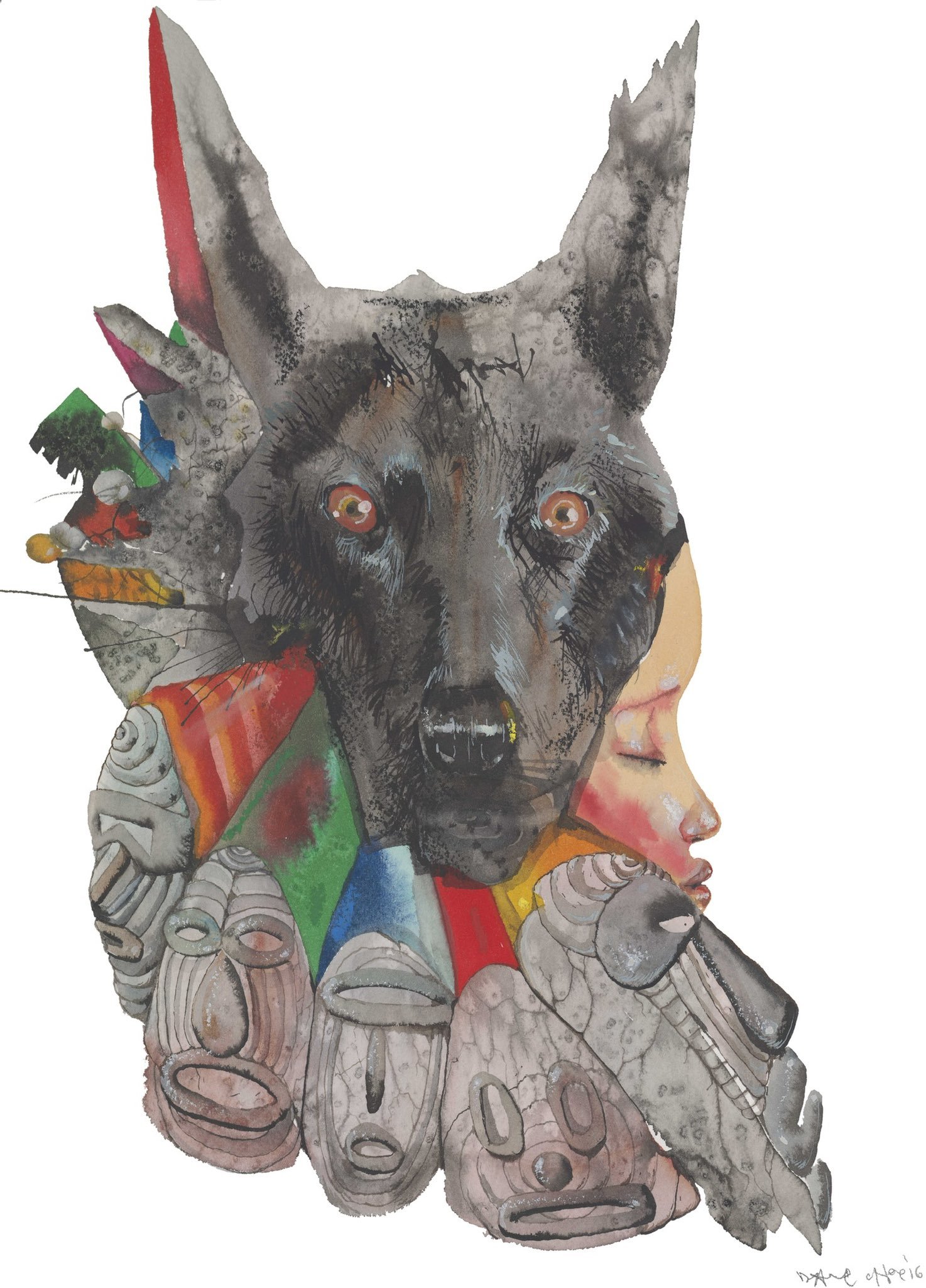 Wolf Girl Watercolors by David Choe — David Choe