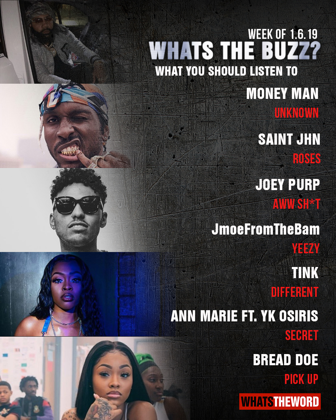 WHATS THE BUZZ? (WHAT YOU SHOULD LISTEN TO WEEK OF 1.6.18) — WHATS THE WORD