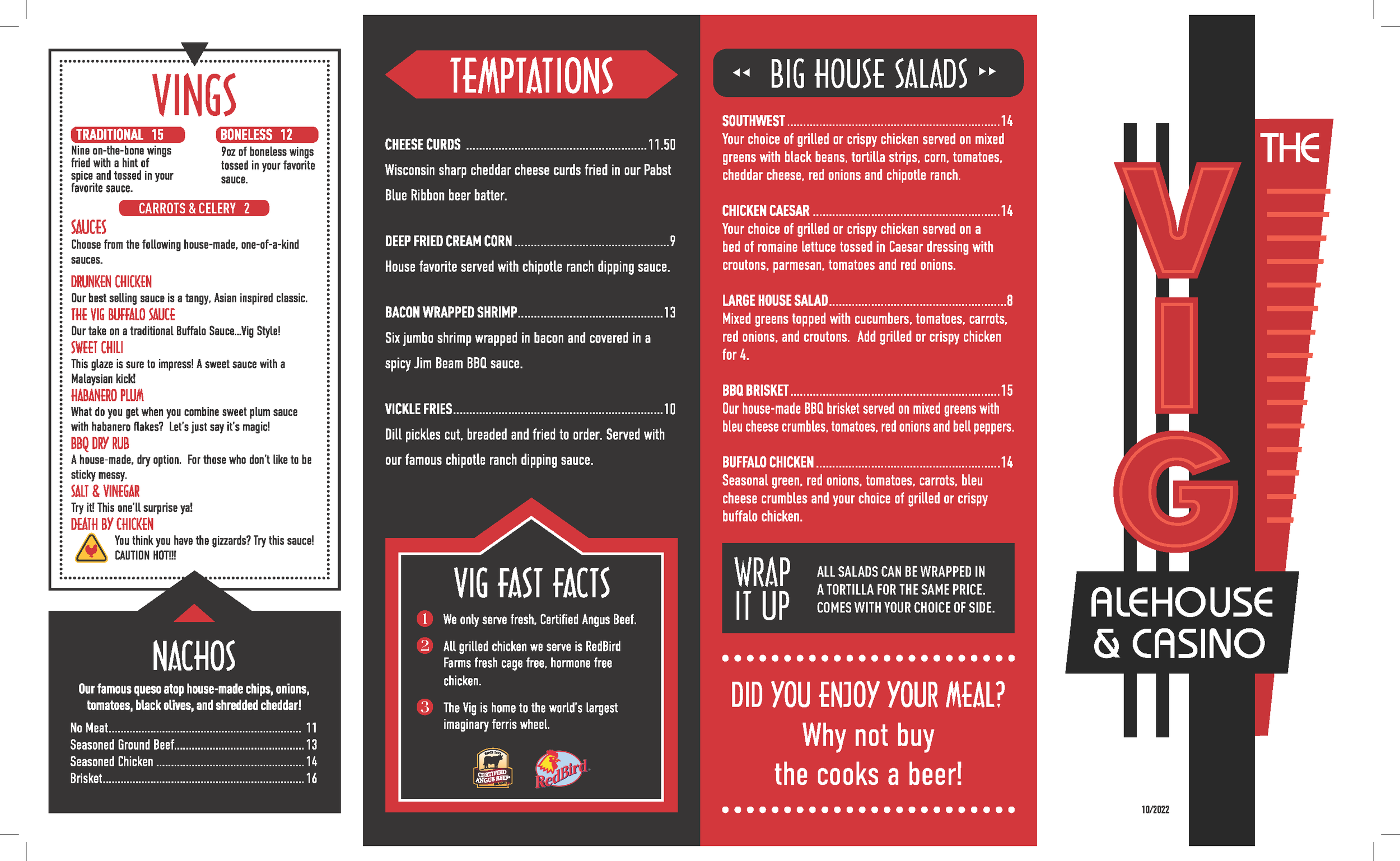 Menu — The Vig Alehouse & Casino