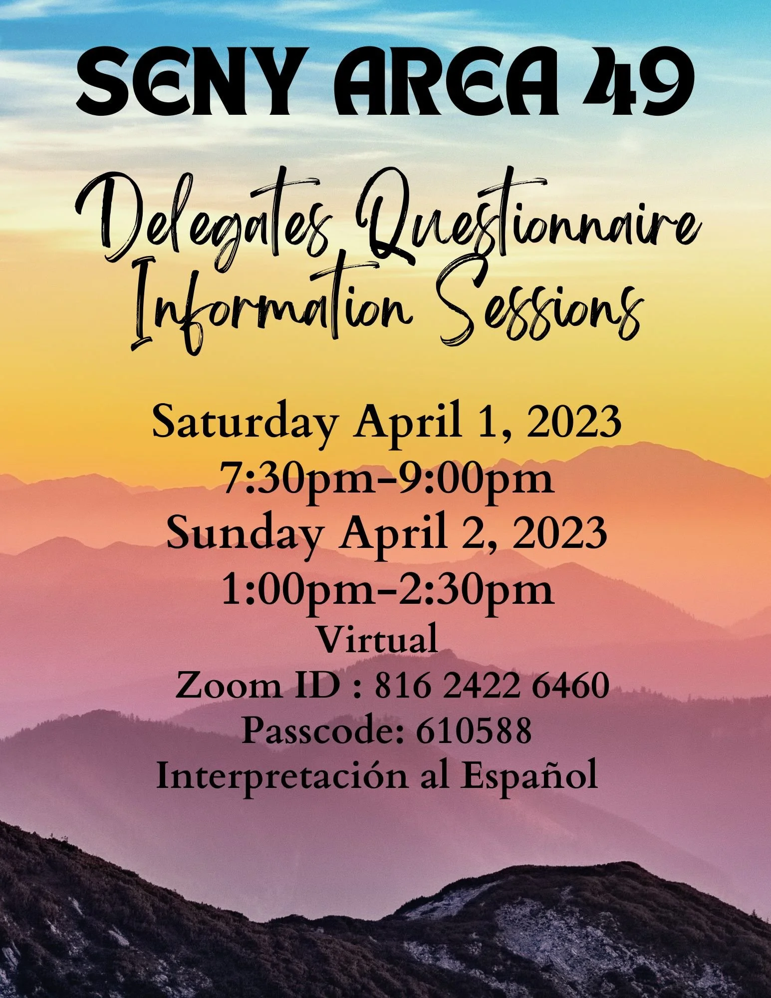Virtual: Delegates Questionnaire information session// Cuestionario de ...