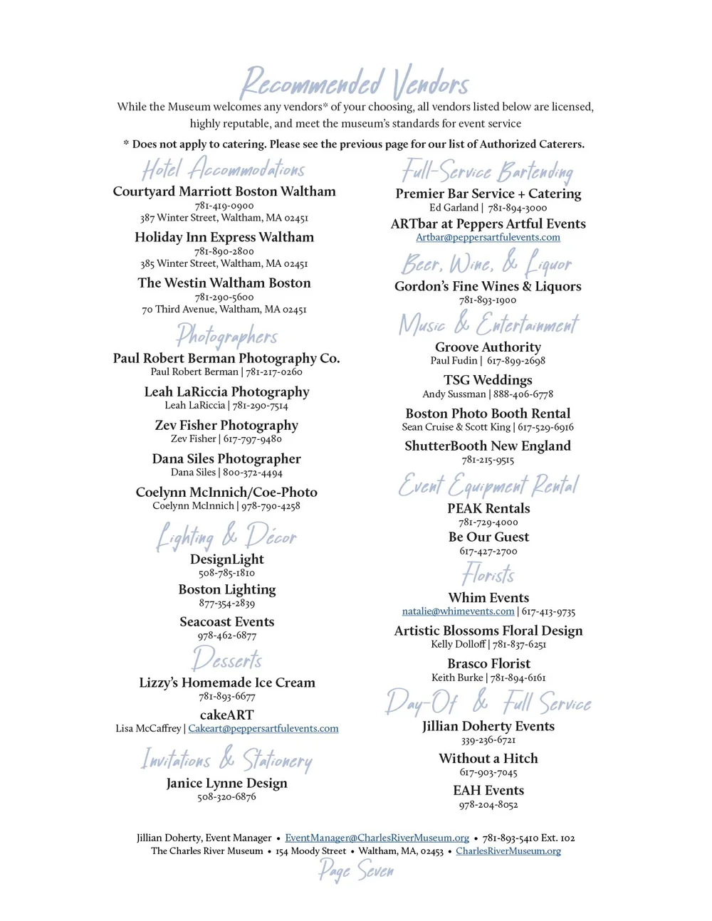 Private Events Packet — Charles River Museum