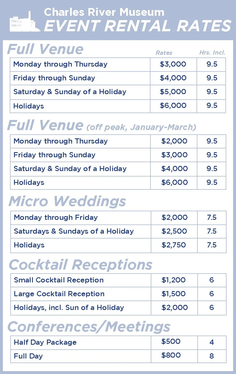 Private Event Rates — Charles River Museum