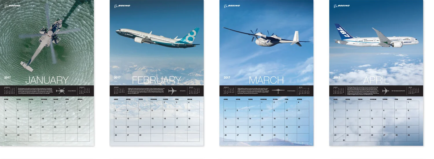 Boeing Calendar / Year Round Design — Damon Nakagawa