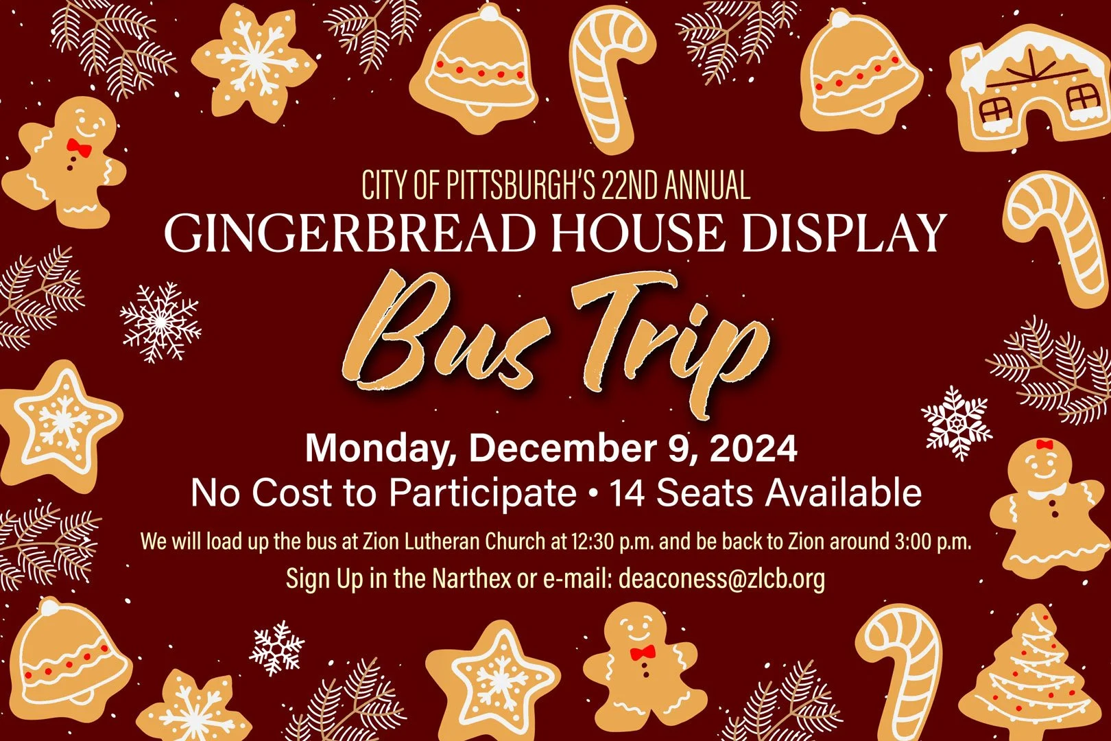 Bus Trip: Gingerbread House Display — Zion Lutheran Church