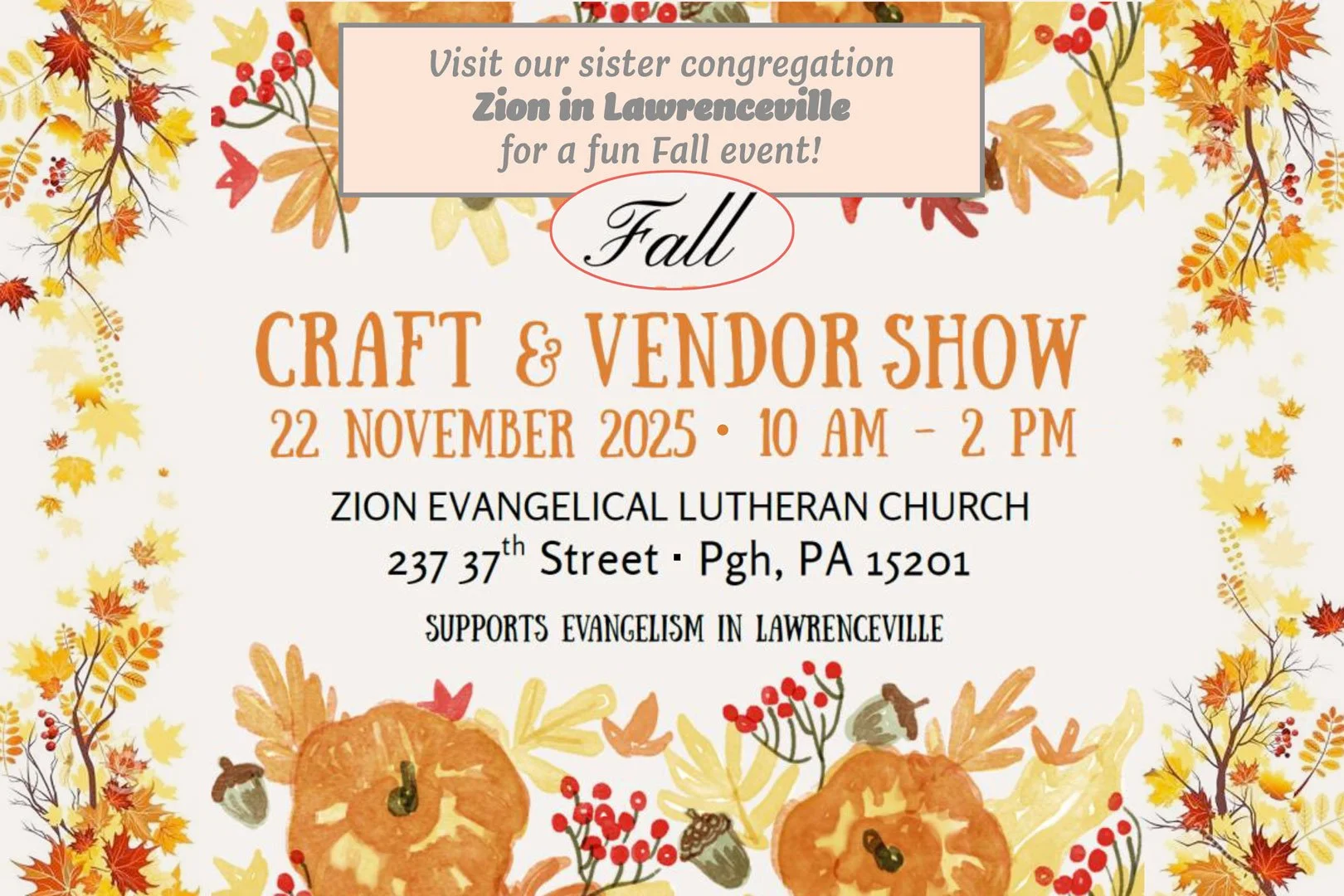 Fall Craft & Vendor Show — Zion Lutheran Church