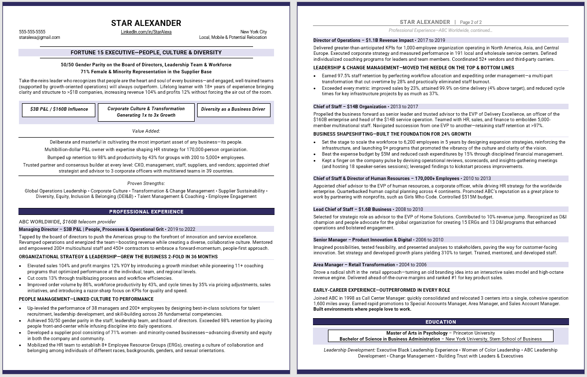 Resumes for Executives & Career Changers — COMPELLING RESUMES