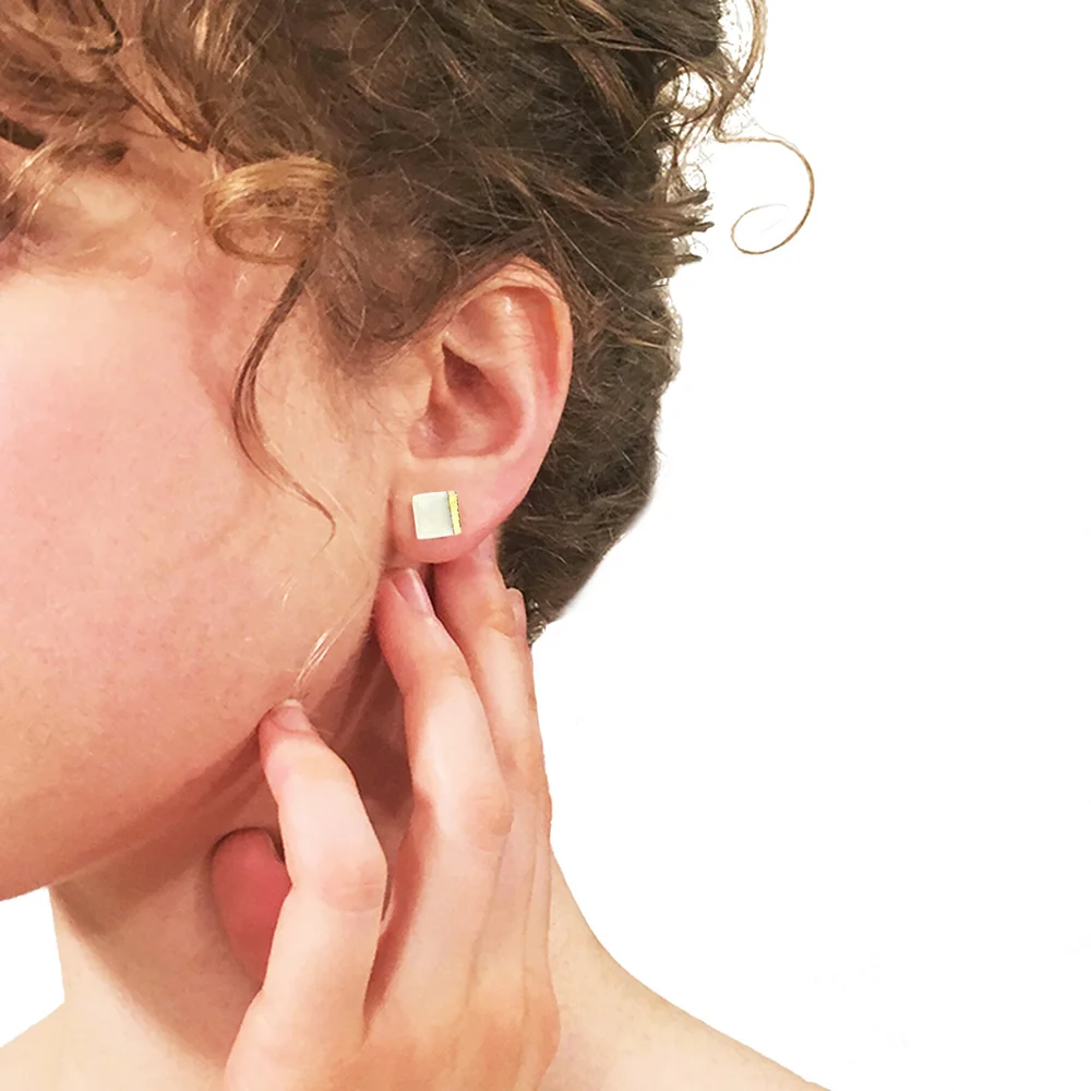 Gold Square Stud Earrings