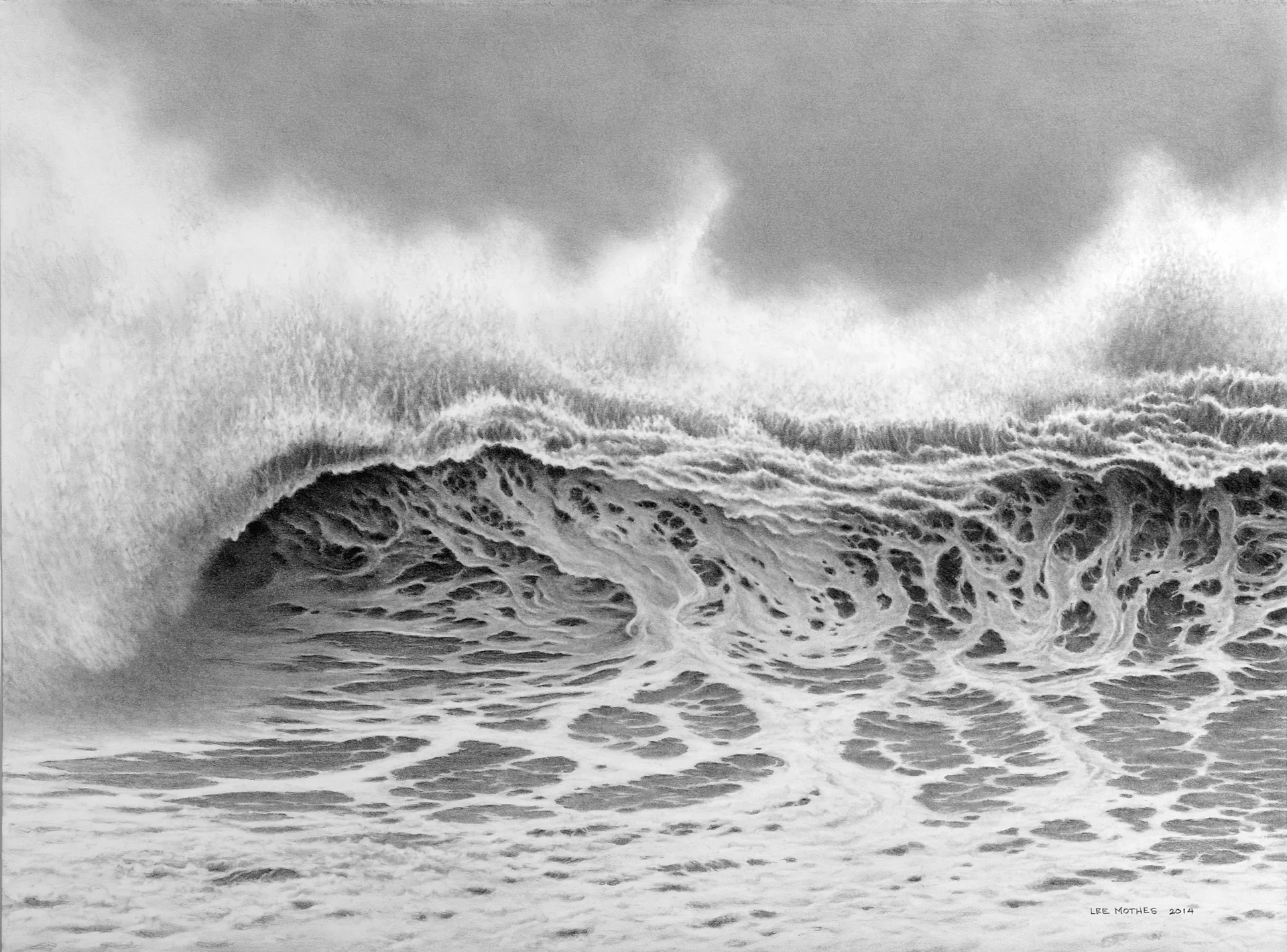 Ocean Waves Pencil Drawing