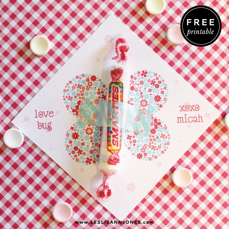 Free Printable Valentines: DIY Smarties Love Bug Cards — Leslie Ann Jones