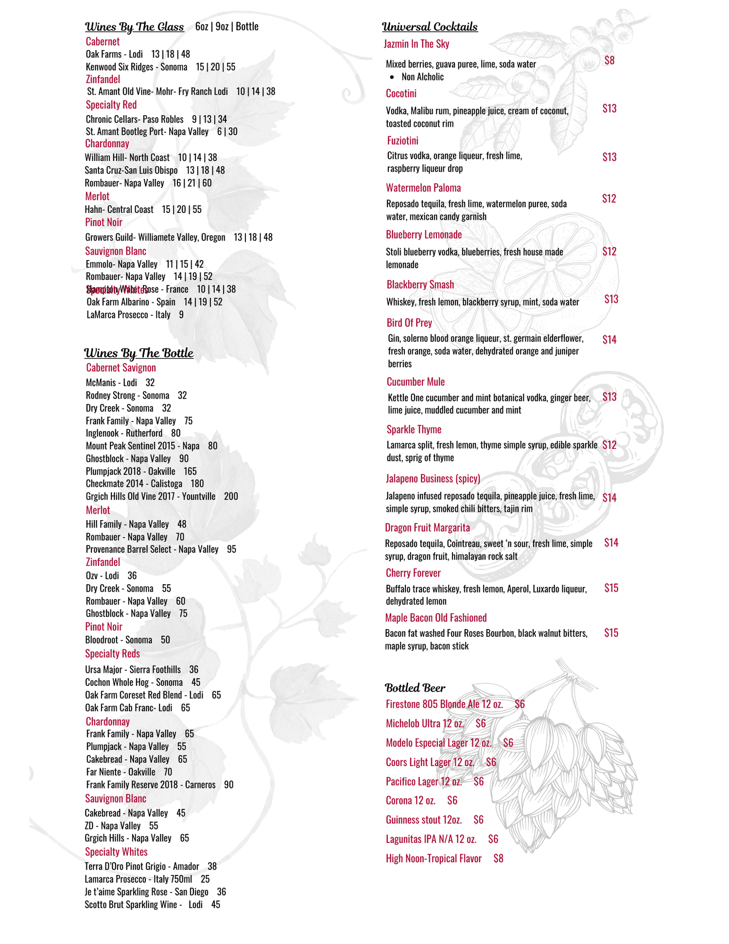 Libation — Fuzio Universal Bistro