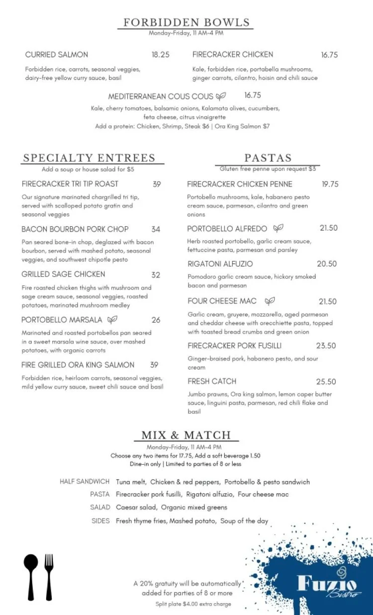 Our Menu — Fuzio Universal Bistro