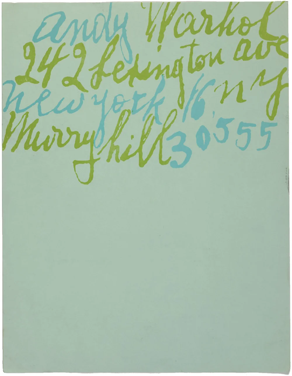 Andy Warhol's Letterhead — F.E. Castleberry