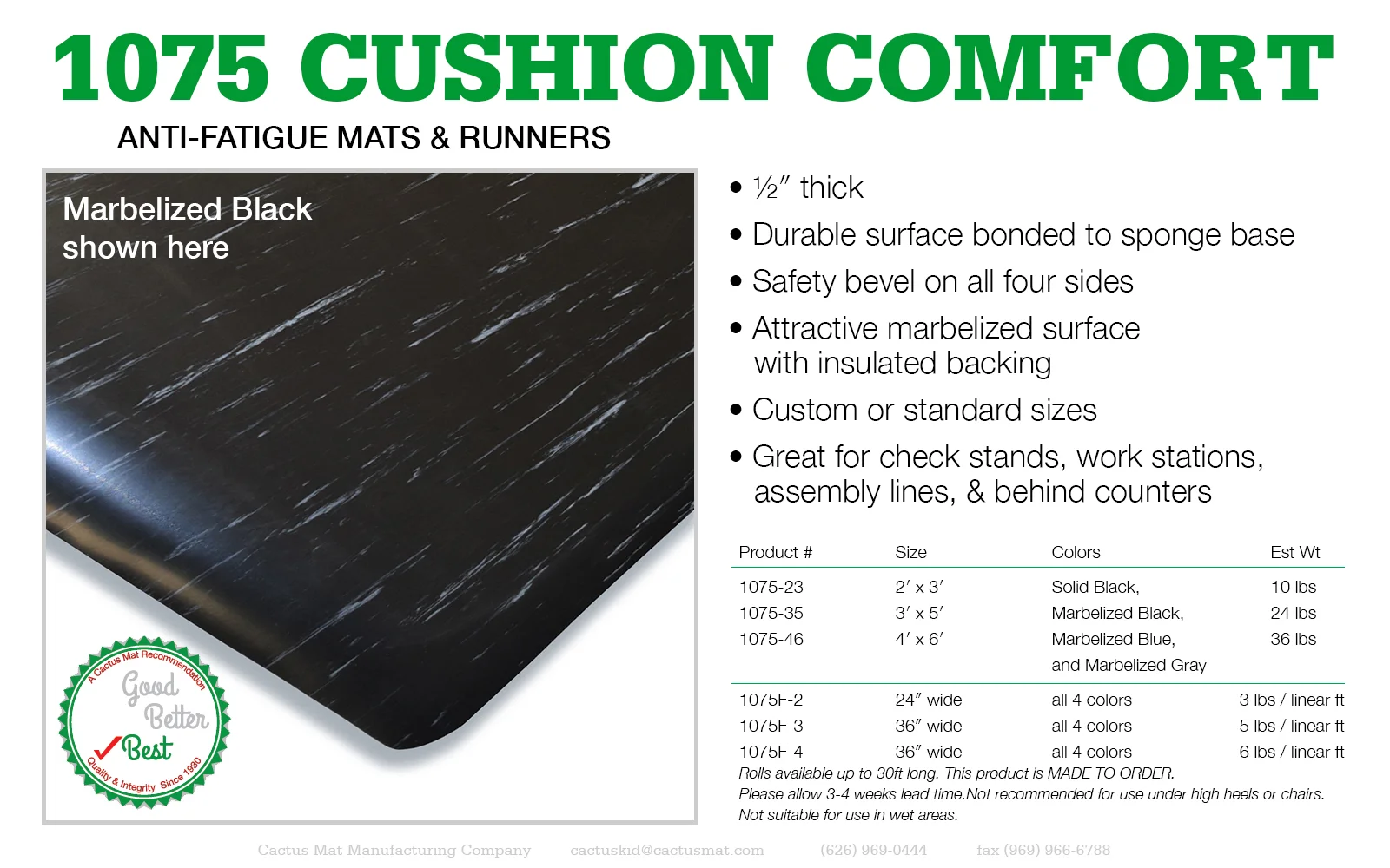 FLOOR MAT GUIDE — Cactus Mat