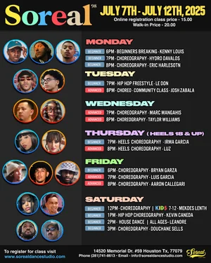 SCHEDULE — SOREAL DANCE STUDIO